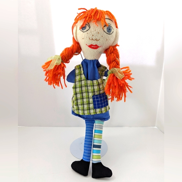 Toys | Red Haired Mighty Girl Puppet Braided Pigtails Colorful Striped ...